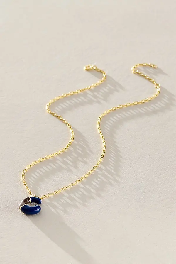 LOCAL ECLECTIC Bubble Letter Charm Necklace - C