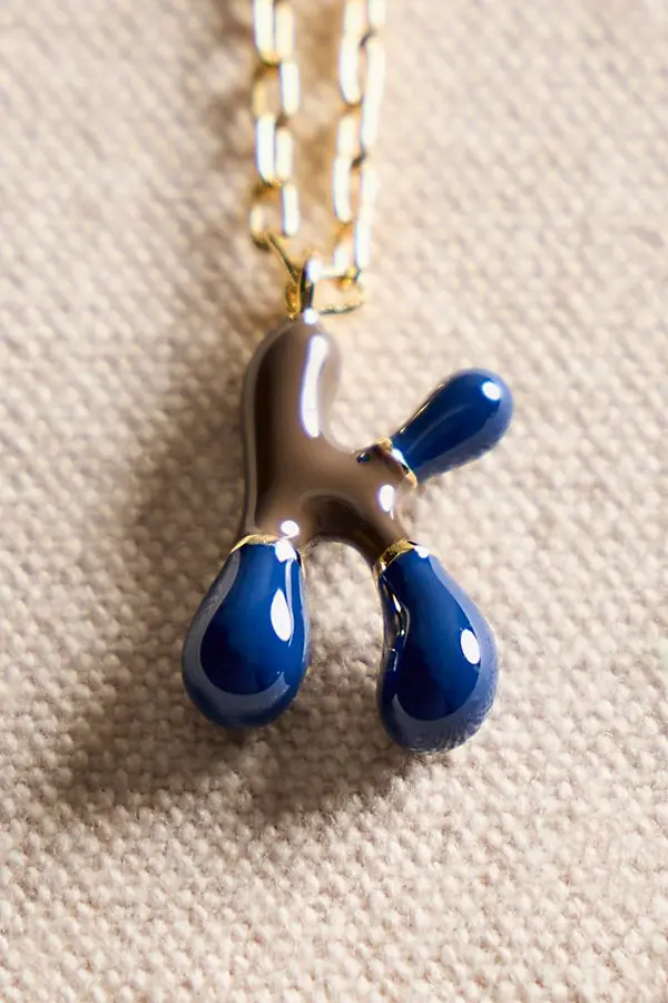 LOCAL ECLECTIC Bubble Letter Charm Necklace - K