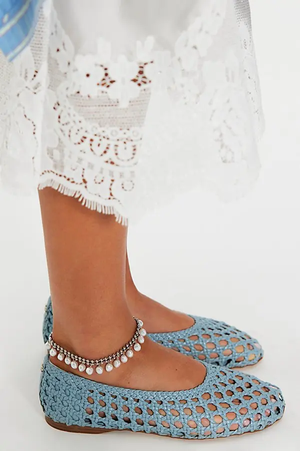 Sam Edelman Shira Woven Flats - Light Blue