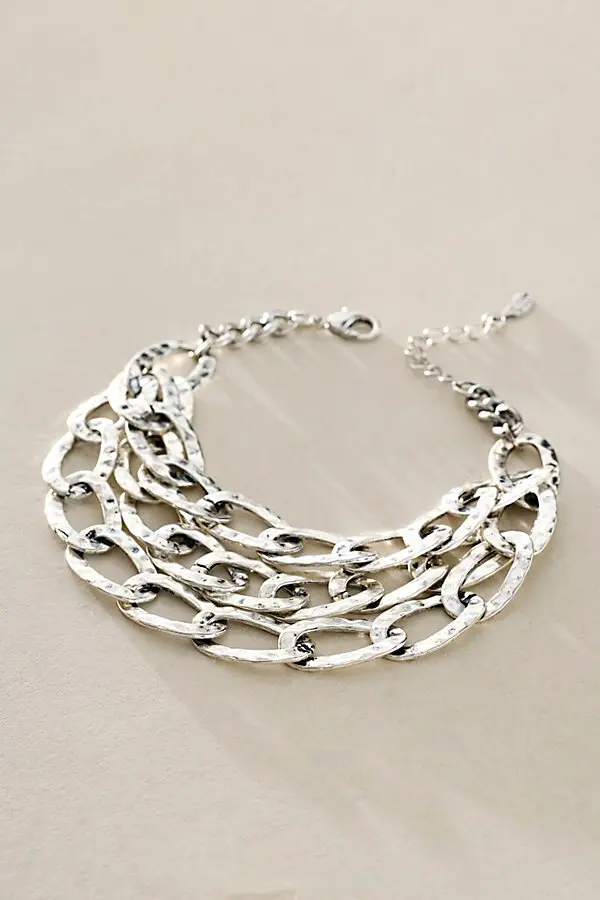 Free People Rosalia Chunky Link Anklet - Silver