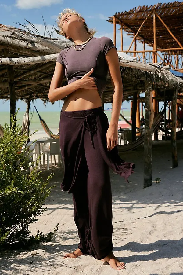 Free People Gauzy Knit Skants Top - Fig