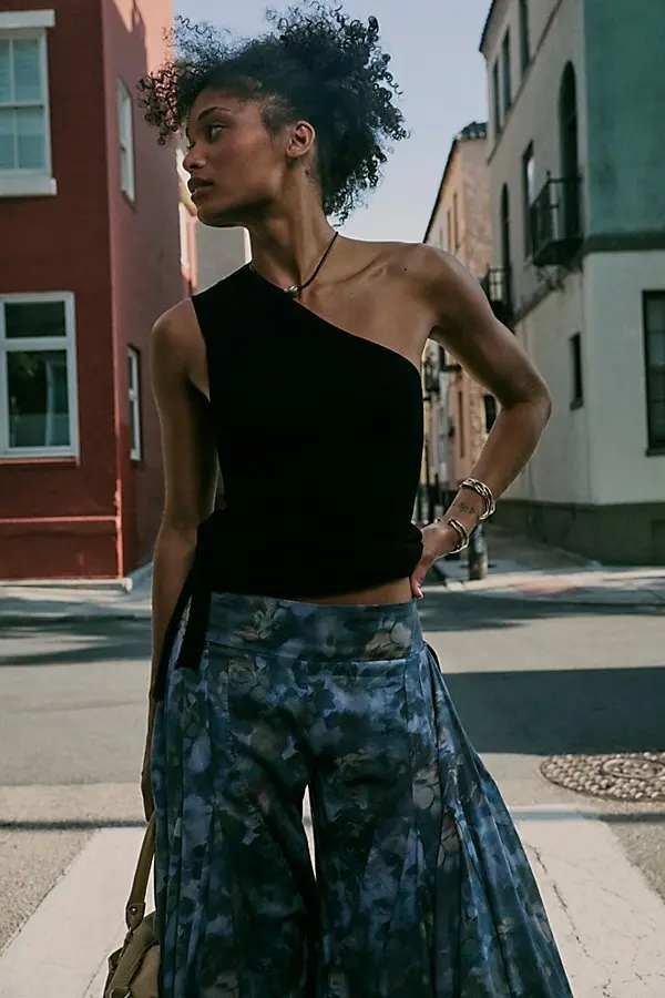 Free People Convertible Tie Knit Top - Black