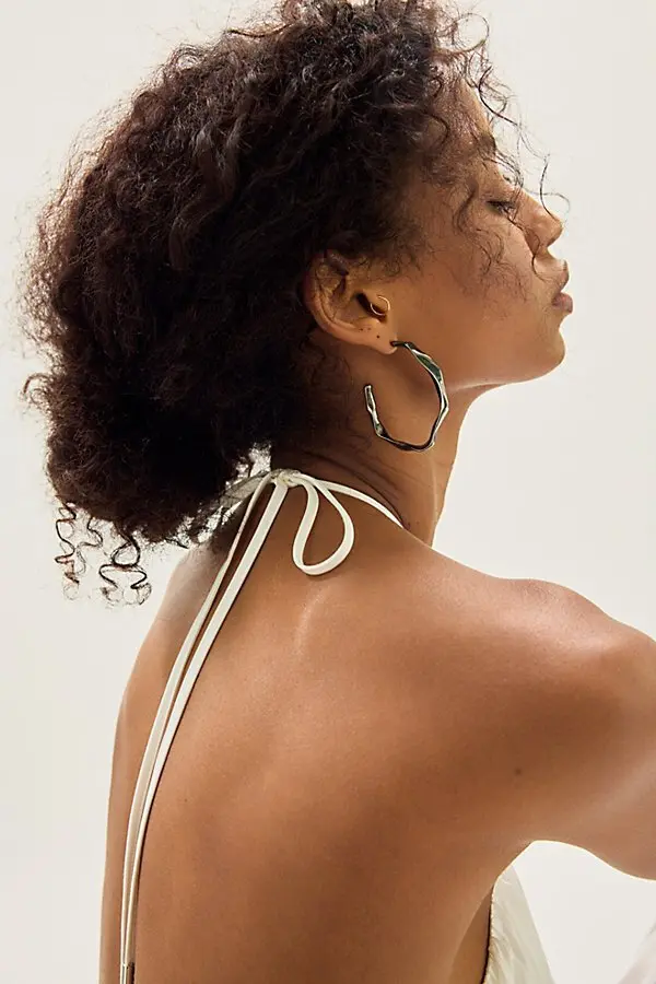 Free People Lodi Hoop Earrings - Hematite