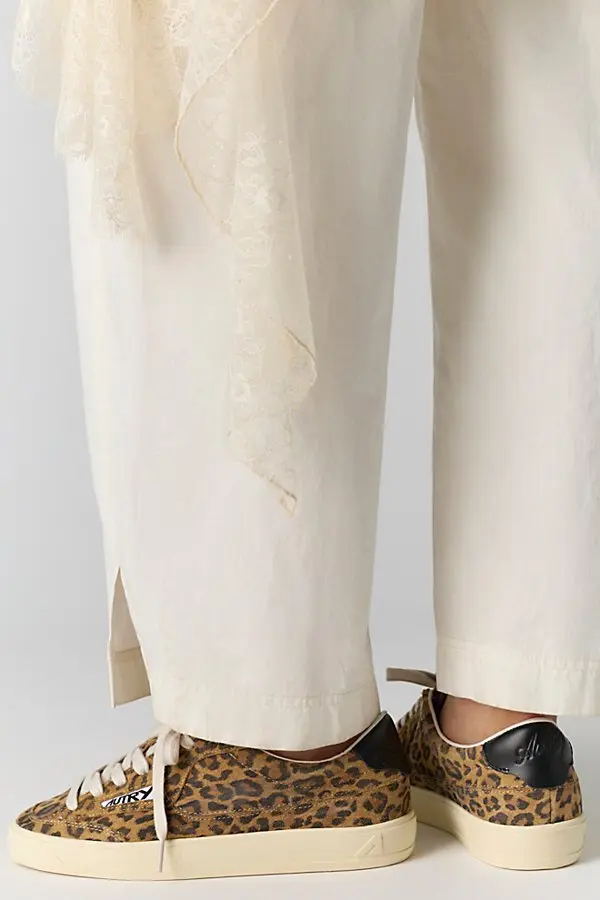 AUTRY Windscape Low-top Sneakers With Suede Uppers And Leopard Print
