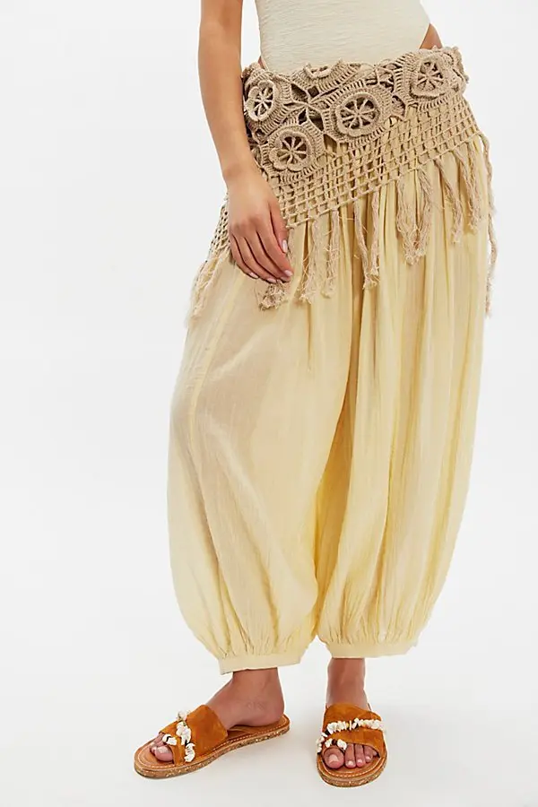 Free People Treasures Toe Ring Slide Sandals With Shell Embellishments - Tan