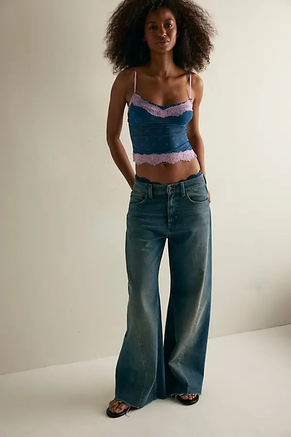 INTIMATELY Polka Lace Trim Cami