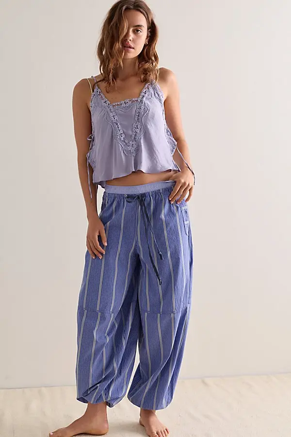 INTIMATELY Wide-leg Striped Lounge Pants - Blue Combo