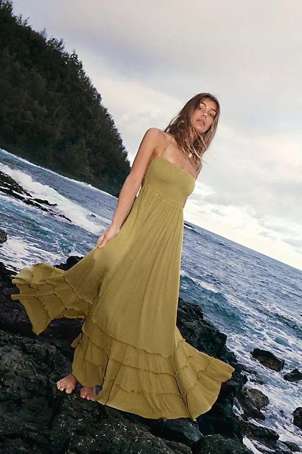 Free People Extratropical Maxi Dress - Khaki
