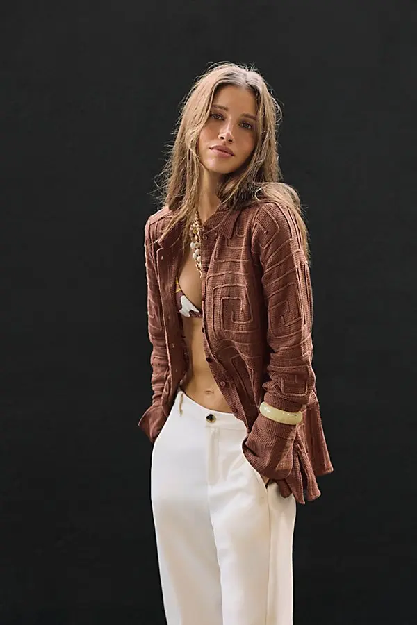 Free People Resin And Metal Bangle Set - Ivory/silver