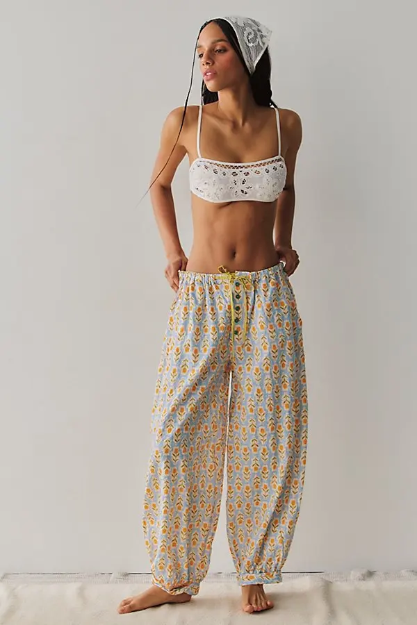 Free People On Repeat" Pyjama Trousers - Blue Heron Combo