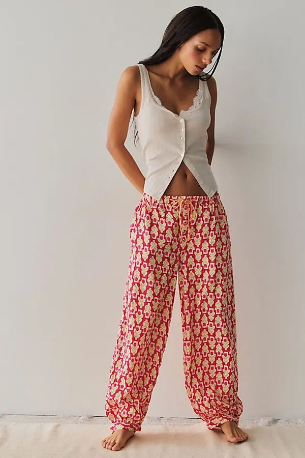 Free People On Repeat" Pyjama Trousers - Tomato Combo