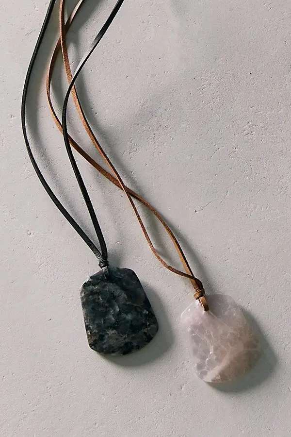 Free People Lena Semiprecious Stone Pendant Necklace - Fluorite