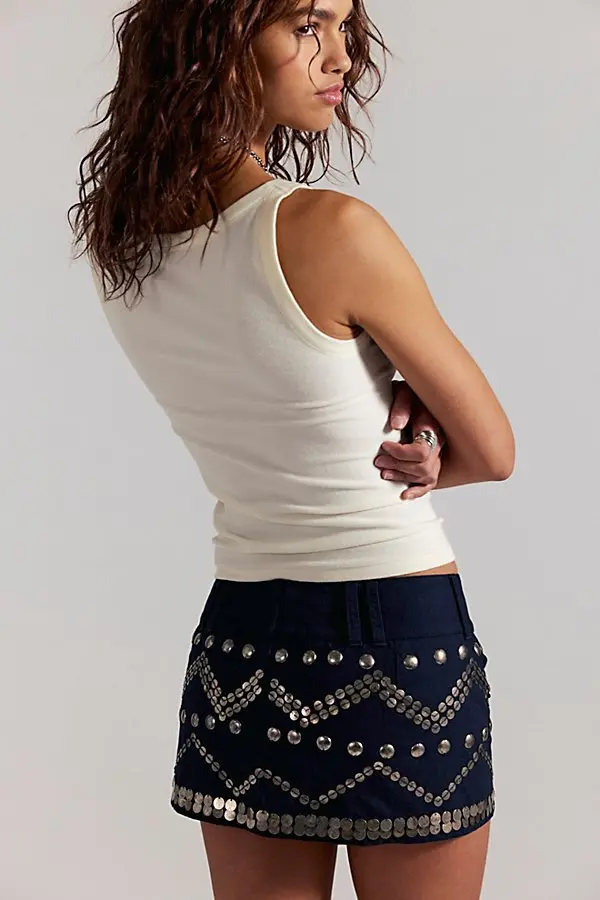 Free People Sparta Beaded Micro Skirt