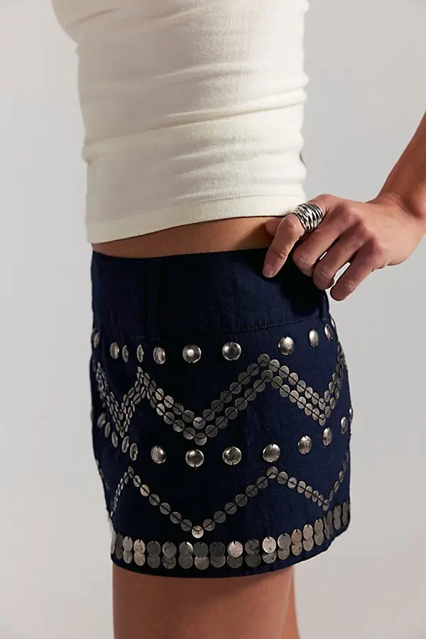 Free People Sparta Beaded Micro Skirt