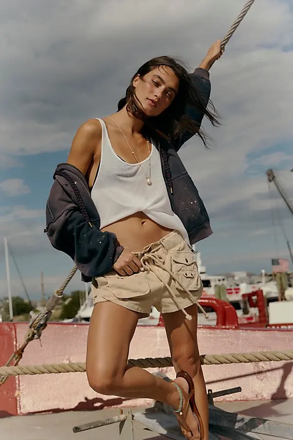 We The Free Waimea Slouchy Cargo Shorts - Tea
