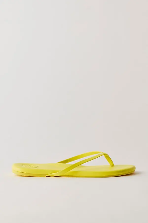 SOLEI SEA Vegan Leather Flip Flops - Lemon