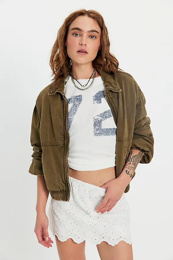 Free People Embroidered Eyelet Skort With Scalloped Trim - Ivory