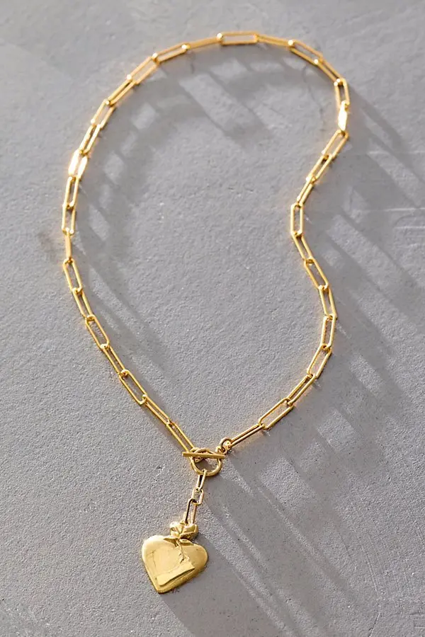 IWONA LUDYGA DESIGN Iwona Aurora Paperclip Heart Necklace - Gold