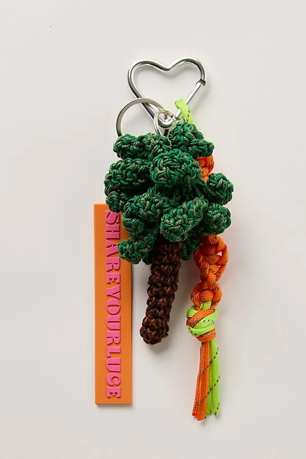 SHAREYOURLUCE Crochet Palm Tree Bag Charm With Carabiner
