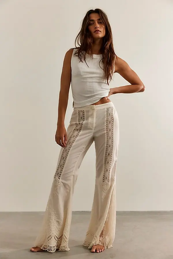 Free People Aliyah Lace Flare Pants