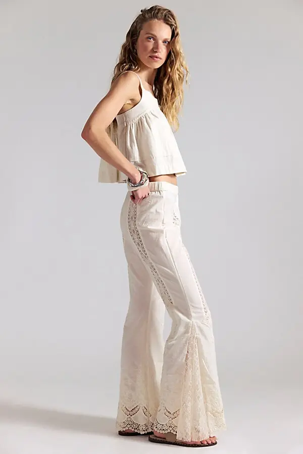 Free People Aliyah Lace Flare Pants