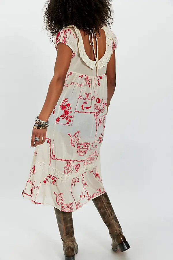 Free People Annie Embroidered Maxi Top