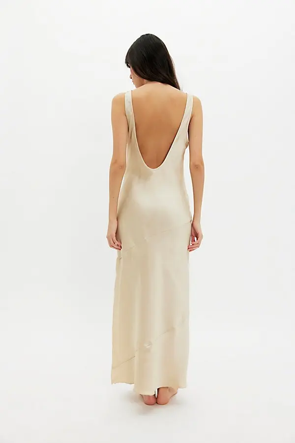 INTIMATELY Maxi Slip Dress With Thigh-high Slit - Bleached Out