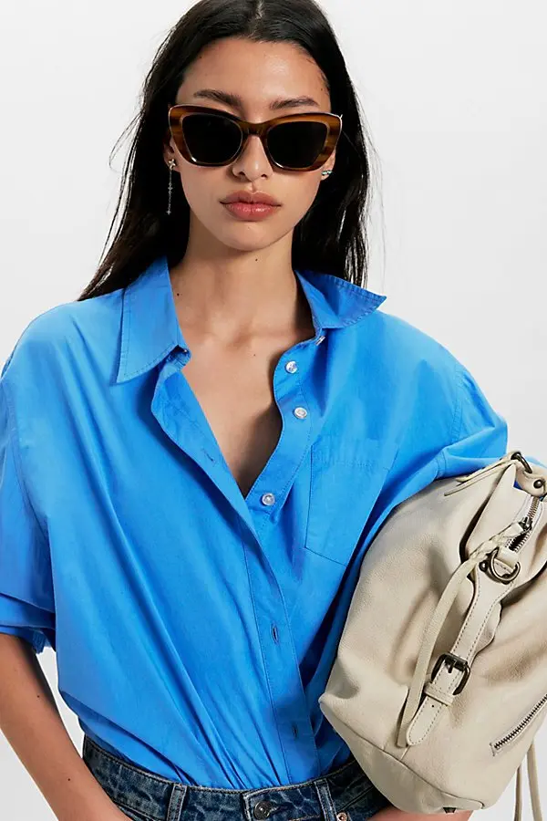 Free People Laguna Butterfly Sunglasses - Chocolate