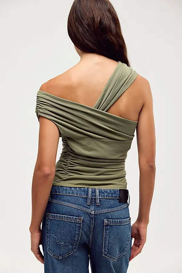 Free People Modern Muse One-shoulder Top - Capulet Olive