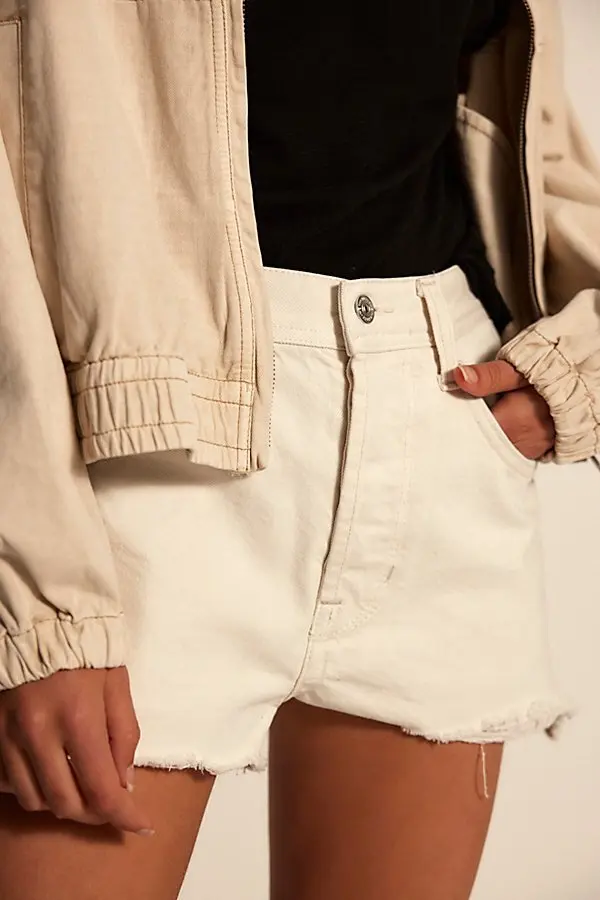 We The Free Double Take Denim Shorts - Ecru