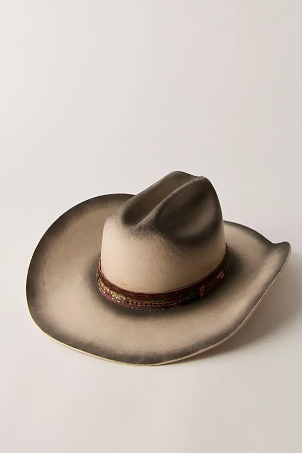 MOSSANT Felted Western Hat With Braided Trim