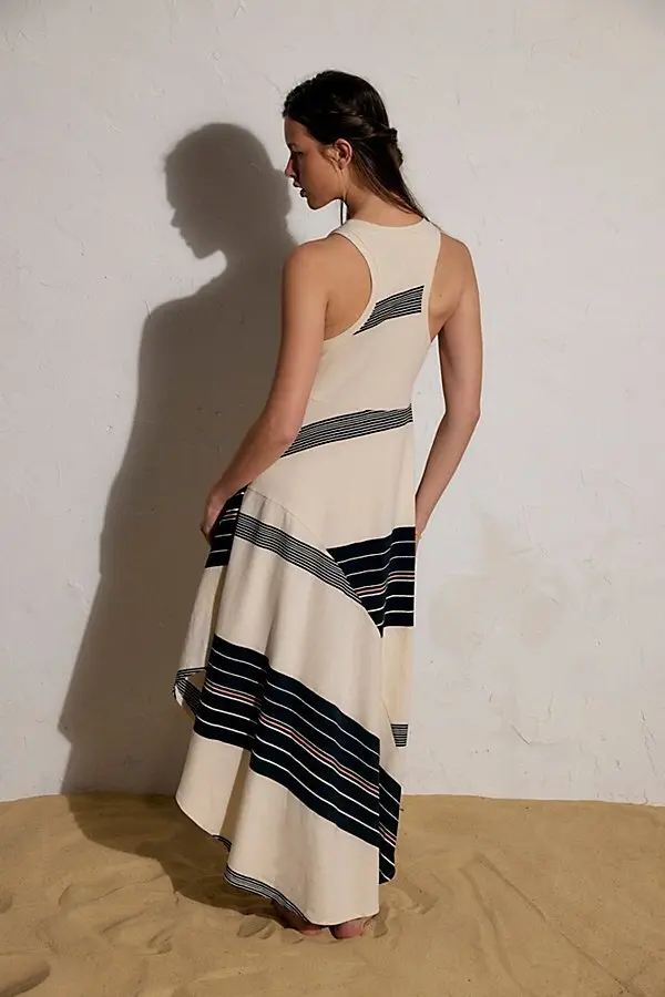 Free People Super Spliced Cotton-jersey Midi Dress - Tea Combo