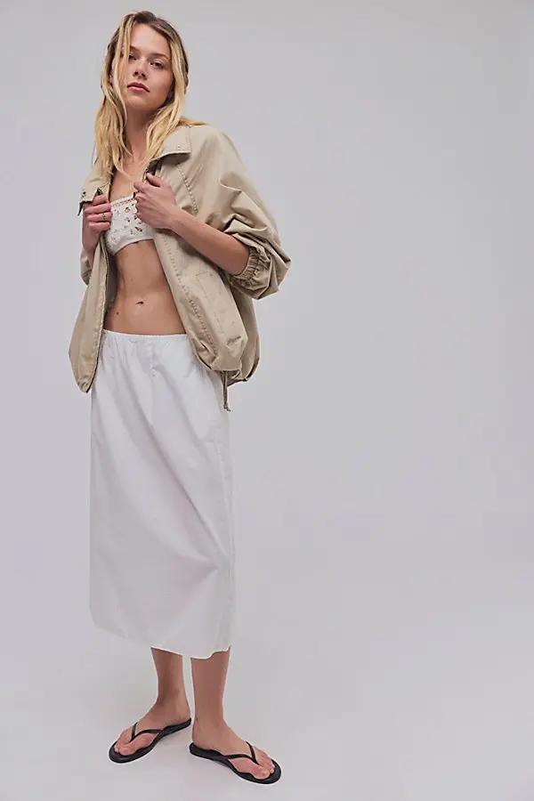 Donni. Poplin Midi Skirt