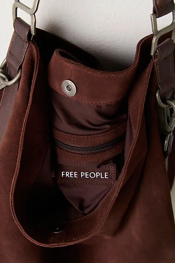 Free People Suzie Suede Slouchy Tote Bag - Espresso
