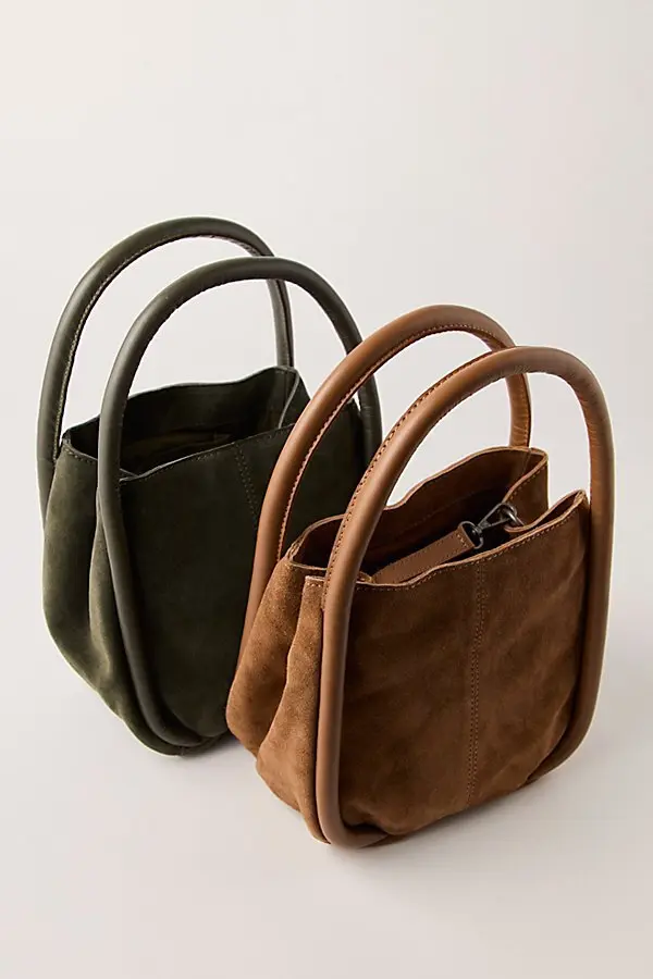 Free People Barlow Suede Bucket Bag - Cognac