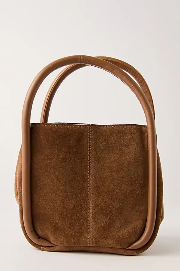 Free People Barlow Suede Bucket Bag - Cognac