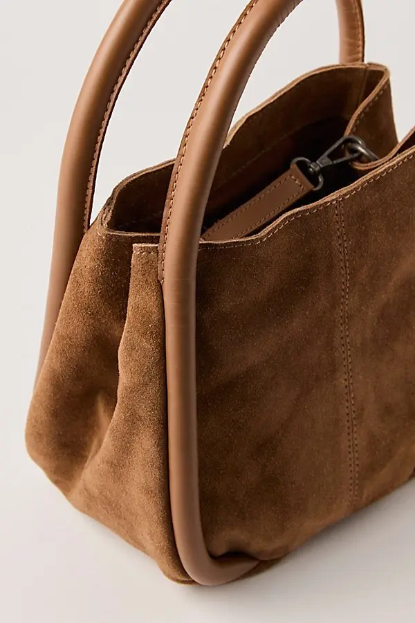 Free People Barlow Suede Bucket Bag - Cognac