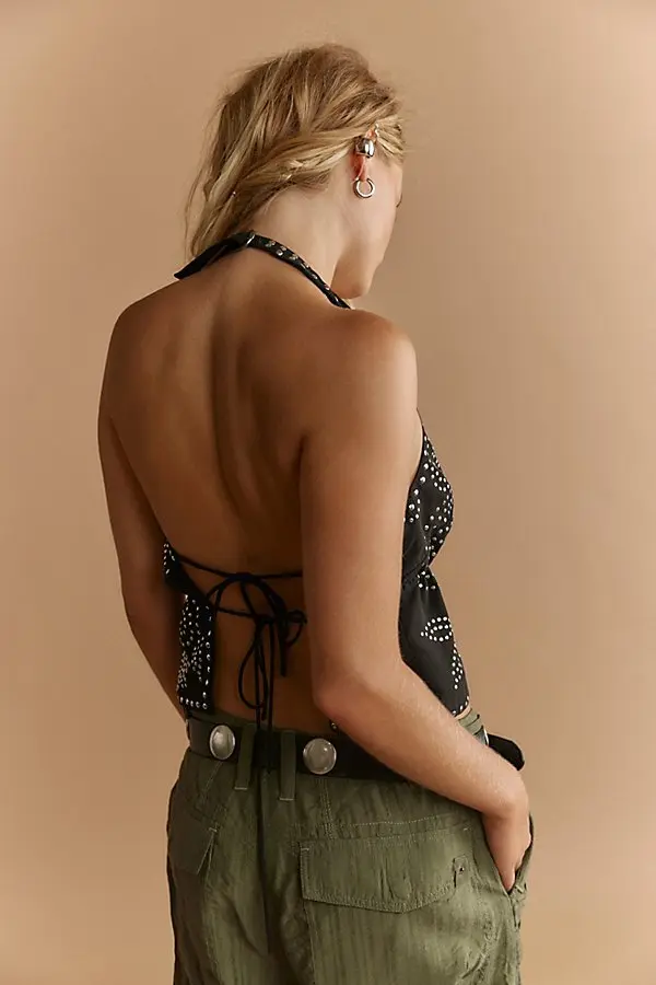 Free People Studded Halter Top
