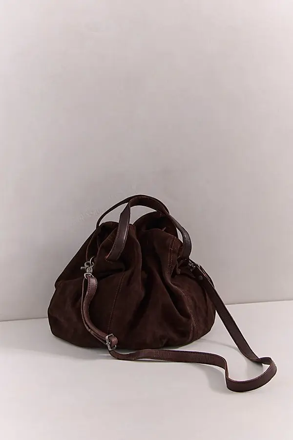 Free People Suki Large Suede Tote Bag - Espresso