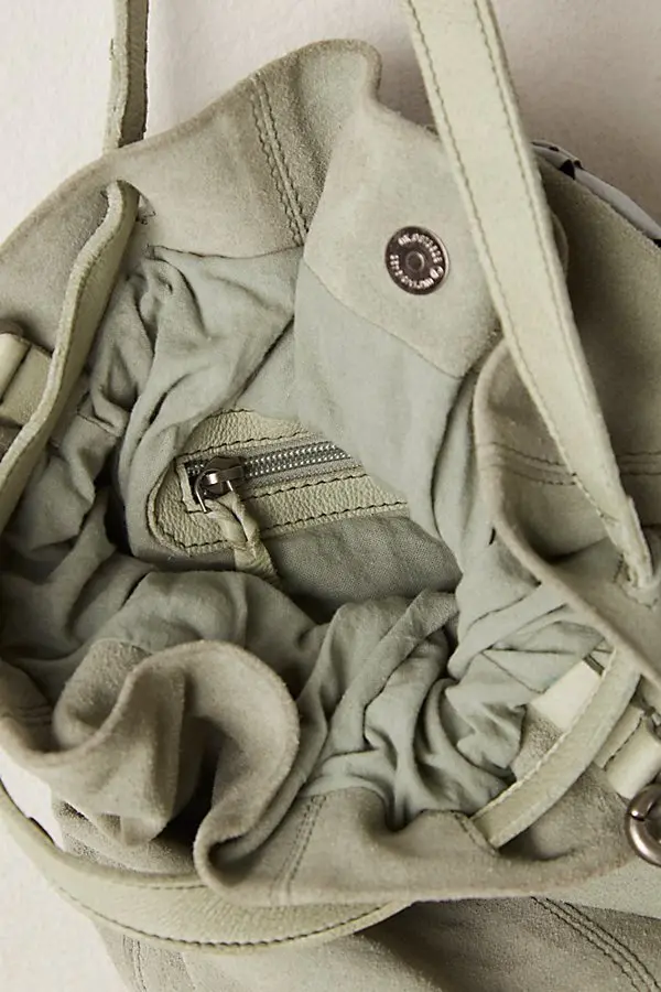 Free People Suki Large Suede Tote Bag - Sage