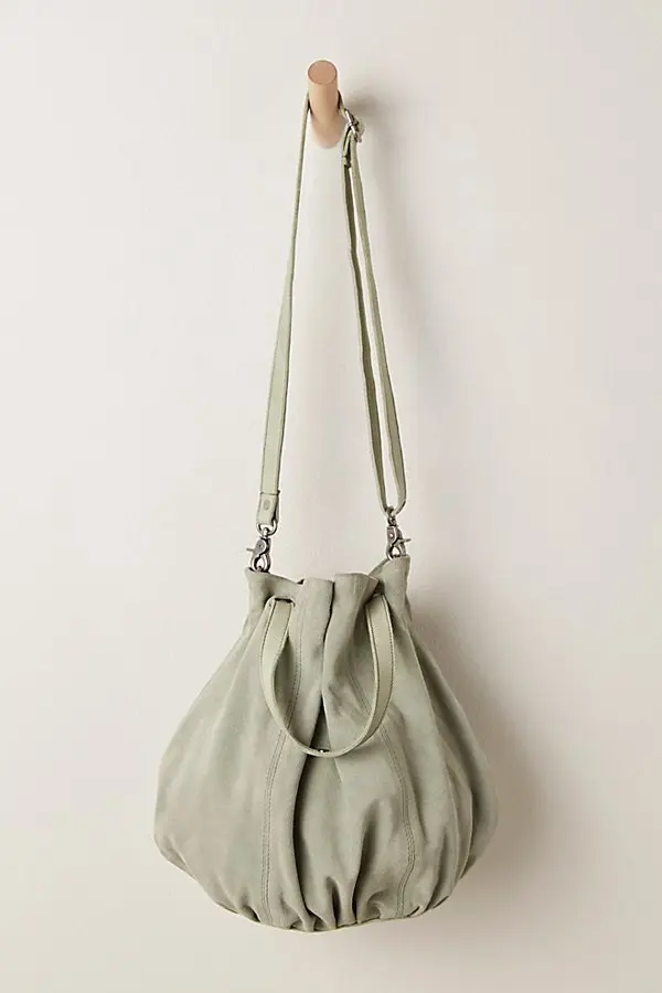 Free People Suki Large Suede Tote Bag - Sage