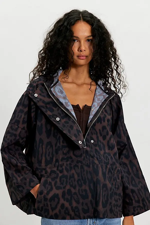 Apparis Leopard Print Windbreaker Jacket