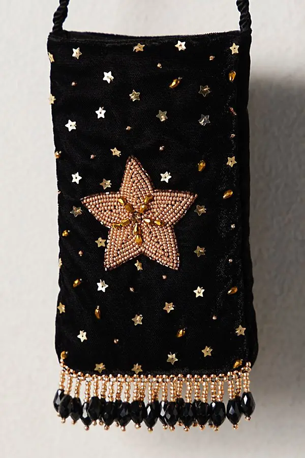 OLIVIA DAR Starburst Beaded Velvet Bag
