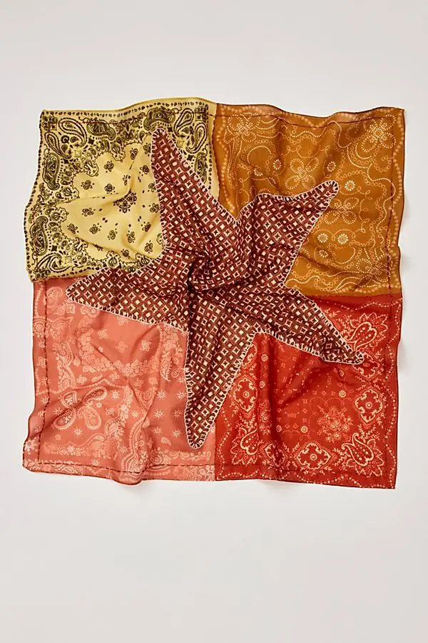 Free People Stars Aligned Patchwork Bandana At - Sunset