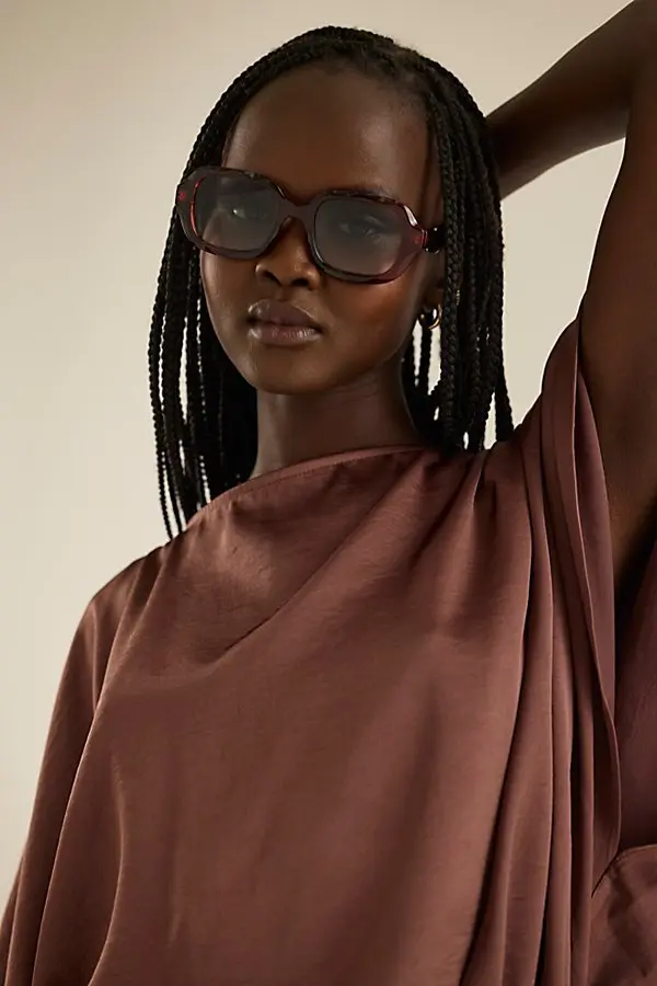 Free People Alta Square Sunglasses - Cherry Cordial