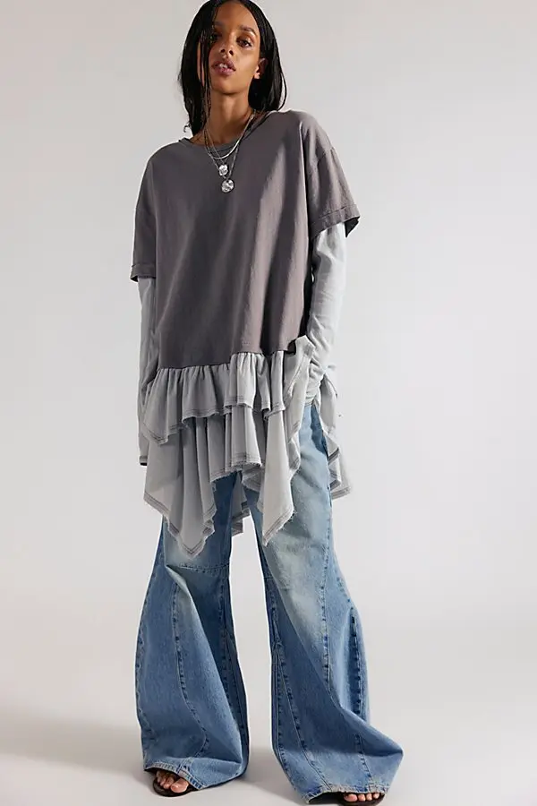 We The Free Ruffled Layered T-shirt
