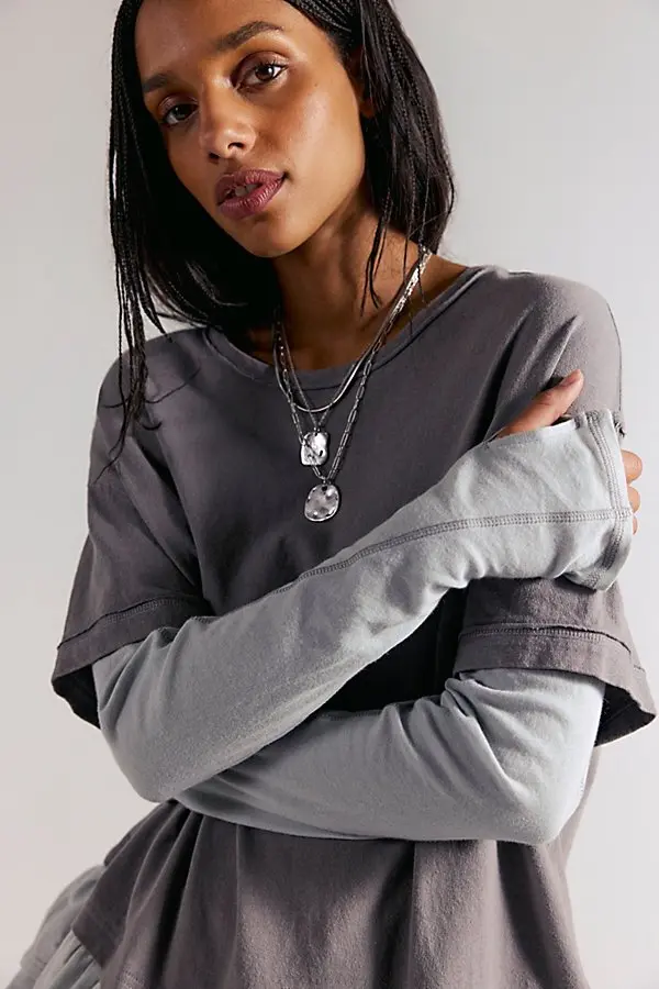 We The Free Ruffled Layered T-shirt