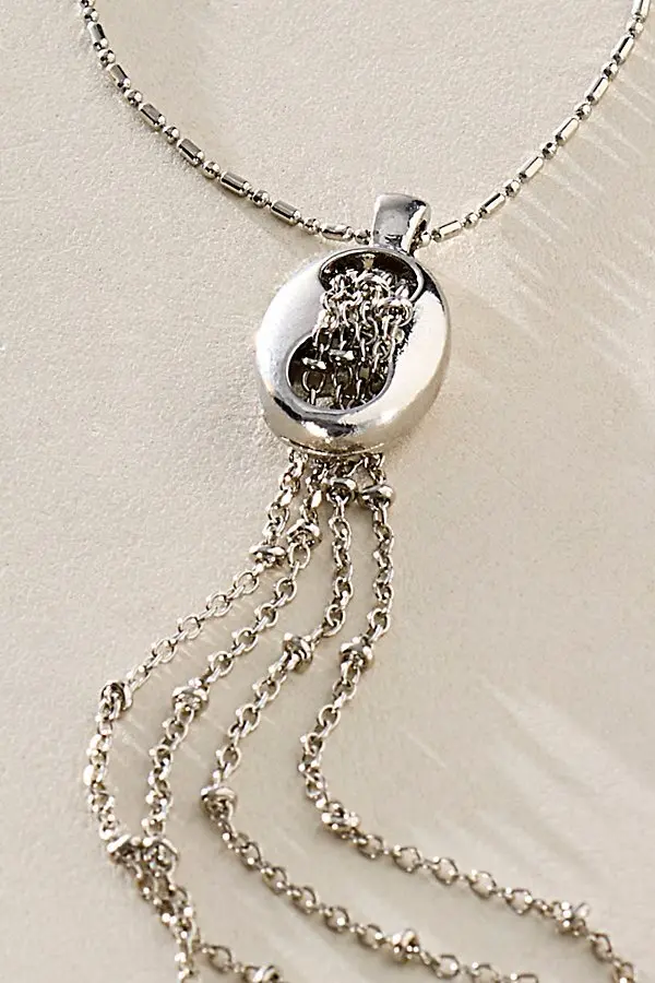 Free People Delphi Lariat Necklace With Cascading Chains