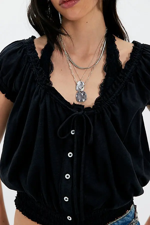 Free People We The Free Belly Blouse - Black