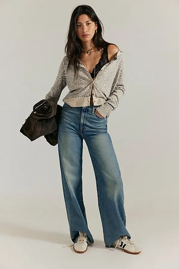 Free People Nocturnal Patterned Cashmere Blend Cardigan - Tea Combo